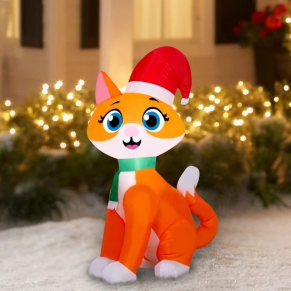 Holiday Time | Holiday | 35 Orange Kitten Christmas Airblown Inflatable ...